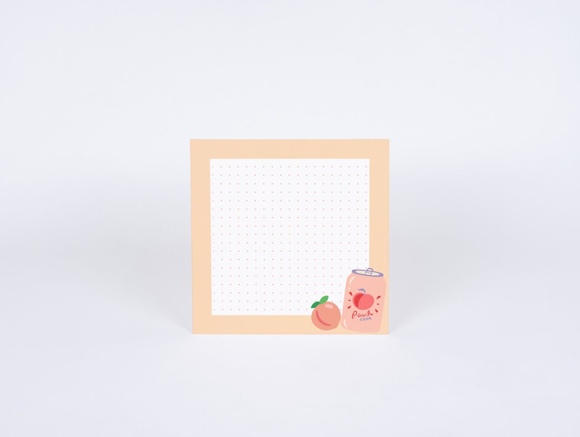 4 Designs Peach Theme Printable Notepad 3x3 Inch Digital Download Memo ...