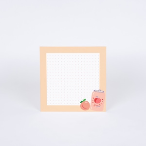 4 Designs Peach Theme Printable Notepad 3x3 Inch Digital Download Memo ...
