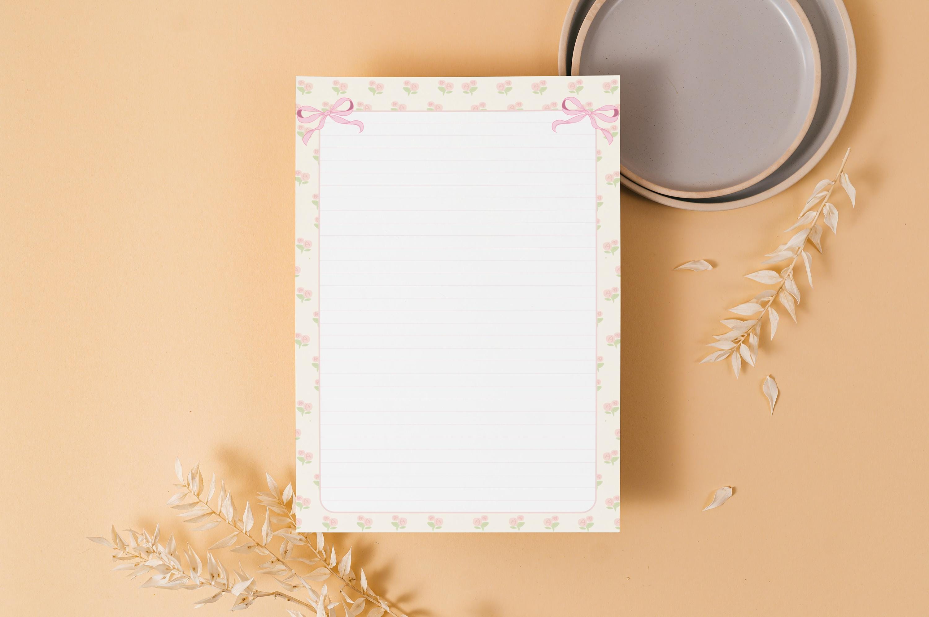 Coquette Printable Writing Paper Set Stationery PDF Digital Letter ...