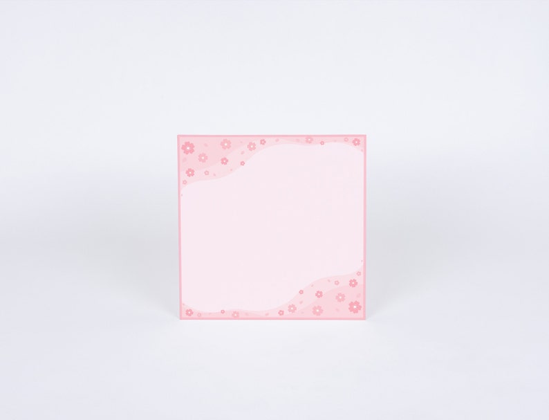 4 Designs Cherry Blossom Theme Printable Notepad 3x3 Inch Digital ...