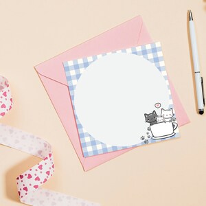 4 Designs Cat Theme Printable Notepad 3x3 Inch Digital Download Memo ...