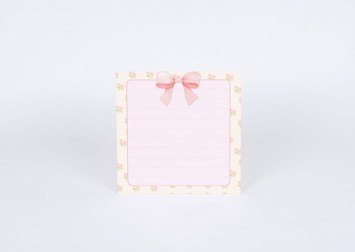 4 Designs Coquette Theme Printable Notepad Cute Stationery Digital Note ...