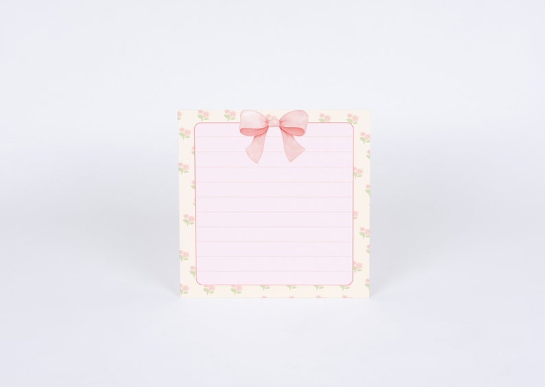 4 Designs Coquette Theme Printable Notepad Cute Stationery Digital Note ...
