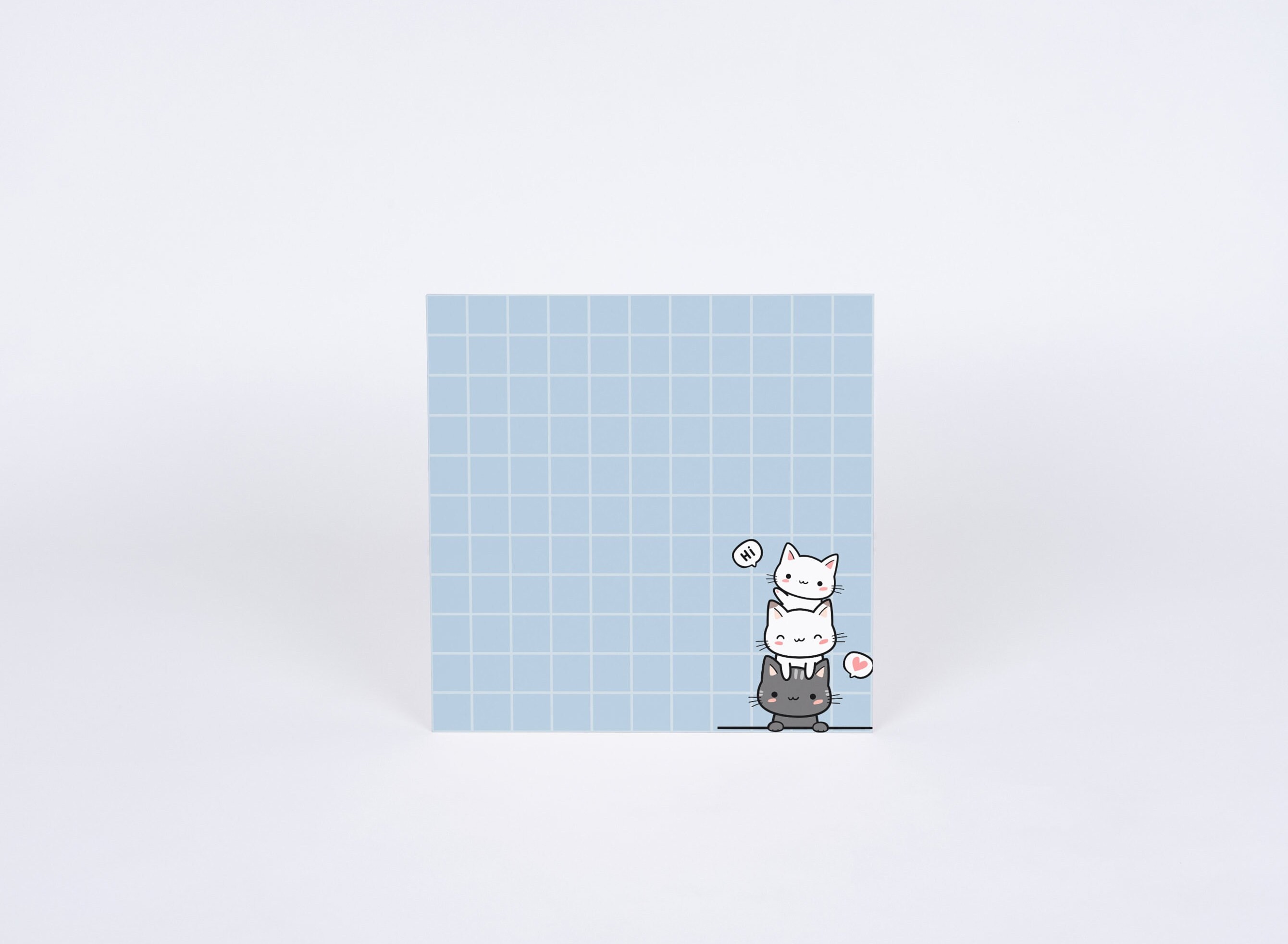 4 Designs Cat Theme Printable Notepad 3x3 Inch Digital Download Memo ...