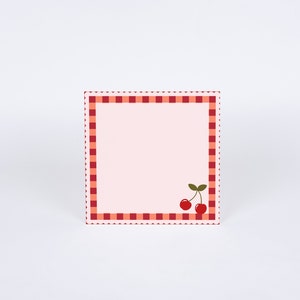 4 Designs Cherry Theme Printable Notepad 3x3 Inch Digital Download Memo ...