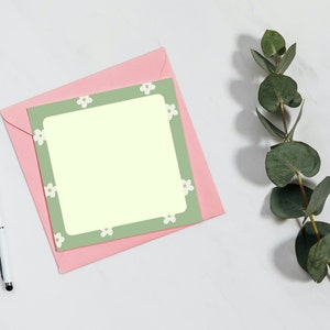 4 Designs Green Theme Printable Notepad 3x3 Inch Digital Download Memo ...