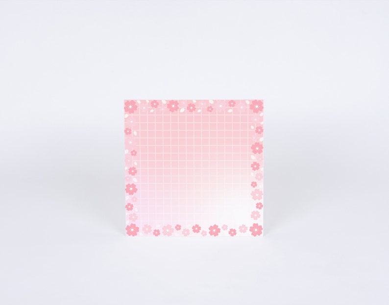 4 Designs Cherry Blossom Theme Printable Notepad 3x3 Inch Digital ...