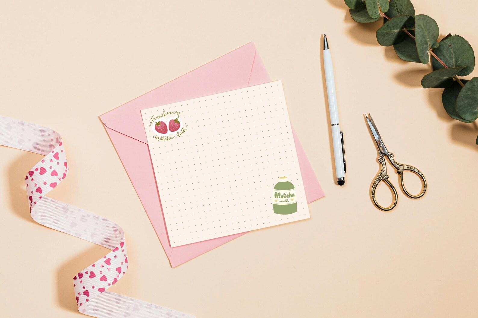 4 Designs Matcha Theme Printable Notepad 3x3 Inch Digital Download Memo ...