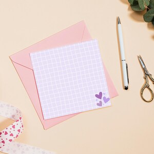 4 Designs Purple Theme Printable Notepad 3x3 Inch Digital Download Memo ...