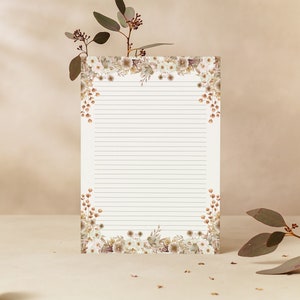 Printable Writing Paper Set Stationery PDF Digital Letter Paper Lined ...