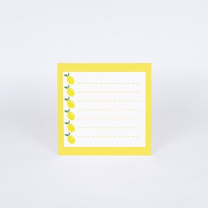4 Designs Lemon Theme Printable Notepad 3x3 Inch Digital Download Memo ...