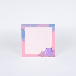 4 Designs Lofi Theme Printable Notepad 3x3 Inch Digital Download Memo ...