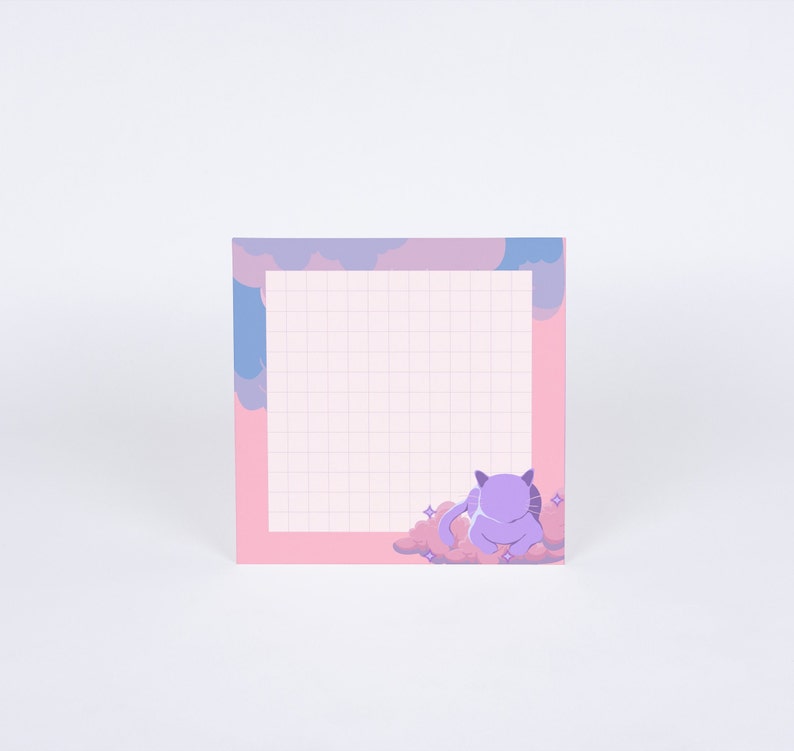 4 Designs Lofi Theme Printable Notepad 3x3 Inch Digital Download Memo ...