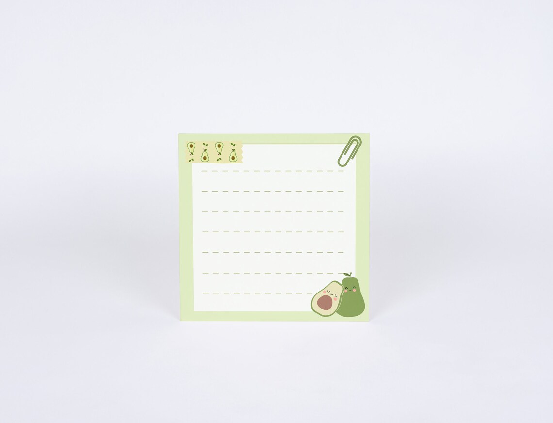 4 Designs Green Theme Printable Notepad 3x3 Inch Digital Download Memo ...