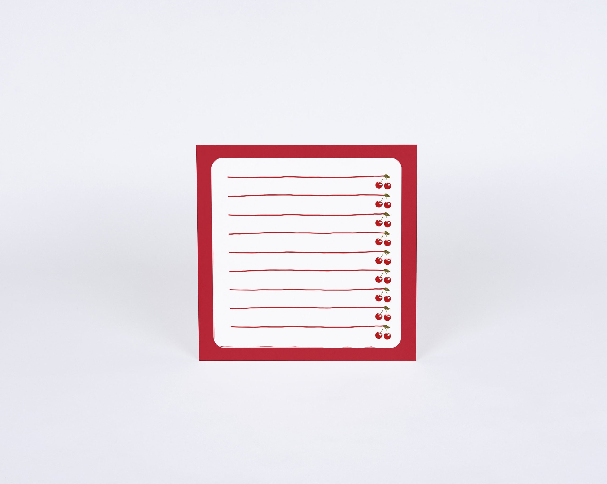 4 Designs Cherry Theme Printable Notepad 3x3 Inch Digital Download Memo ...