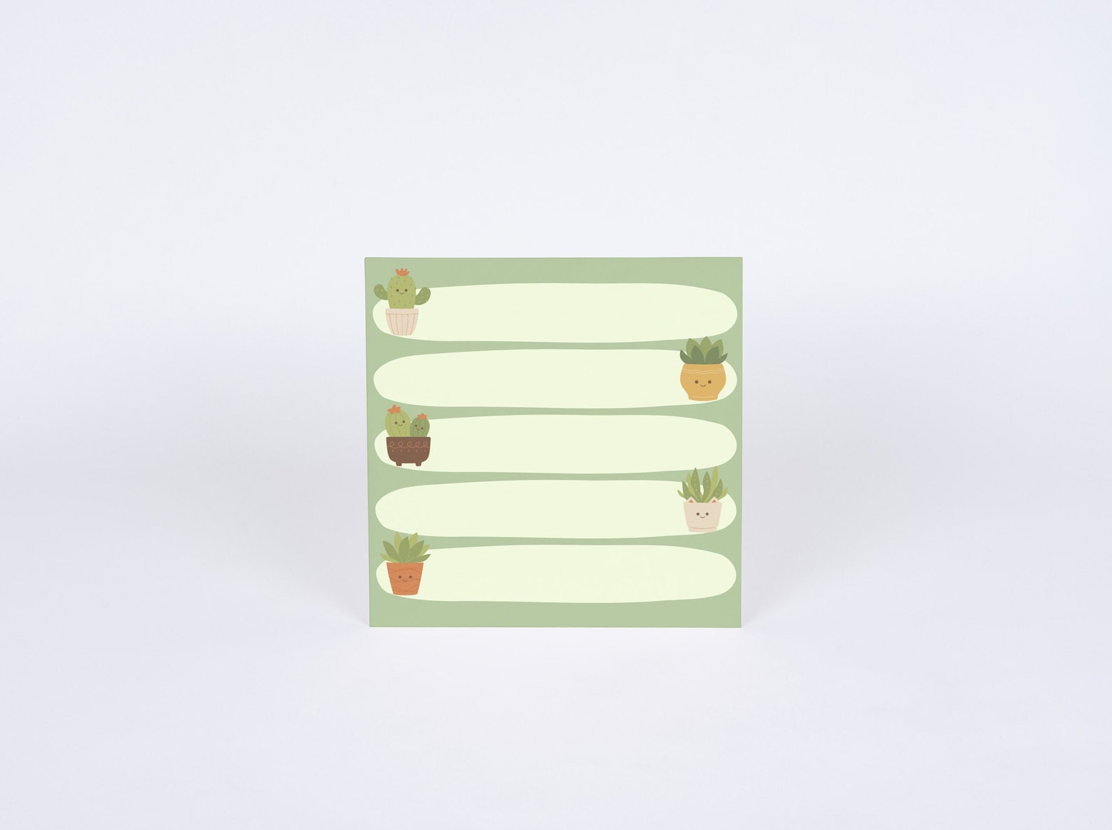 4 Designs Green Theme Printable Notepad 3x3 Inch Digital Download Memo ...