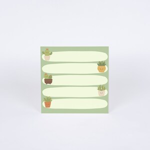 4 Designs Green Theme Printable Notepad 3x3 Inch Digital Download Memo ...