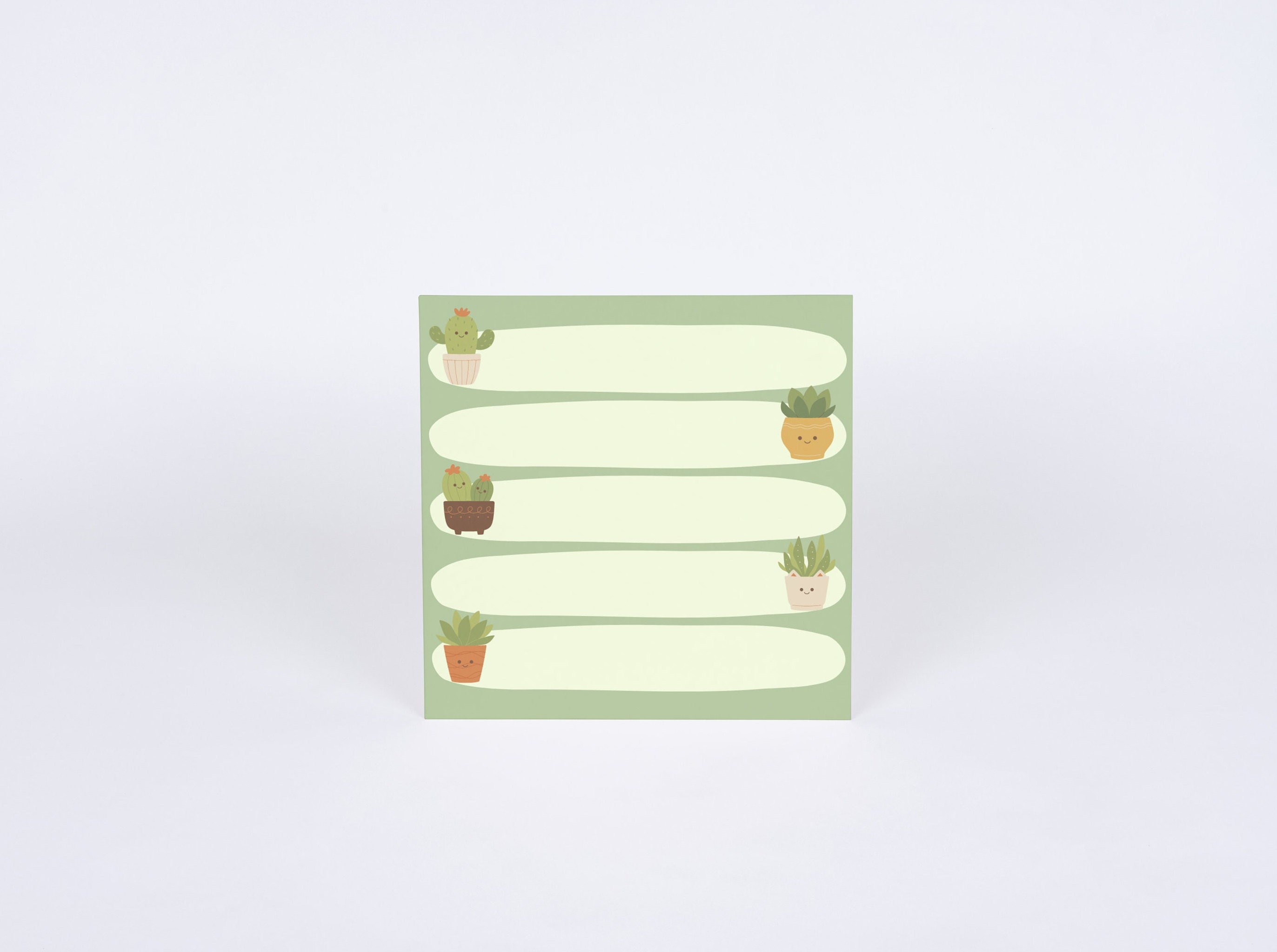4 Designs Green Theme Printable Notepad 3x3 Inch Digital Download Memo ...