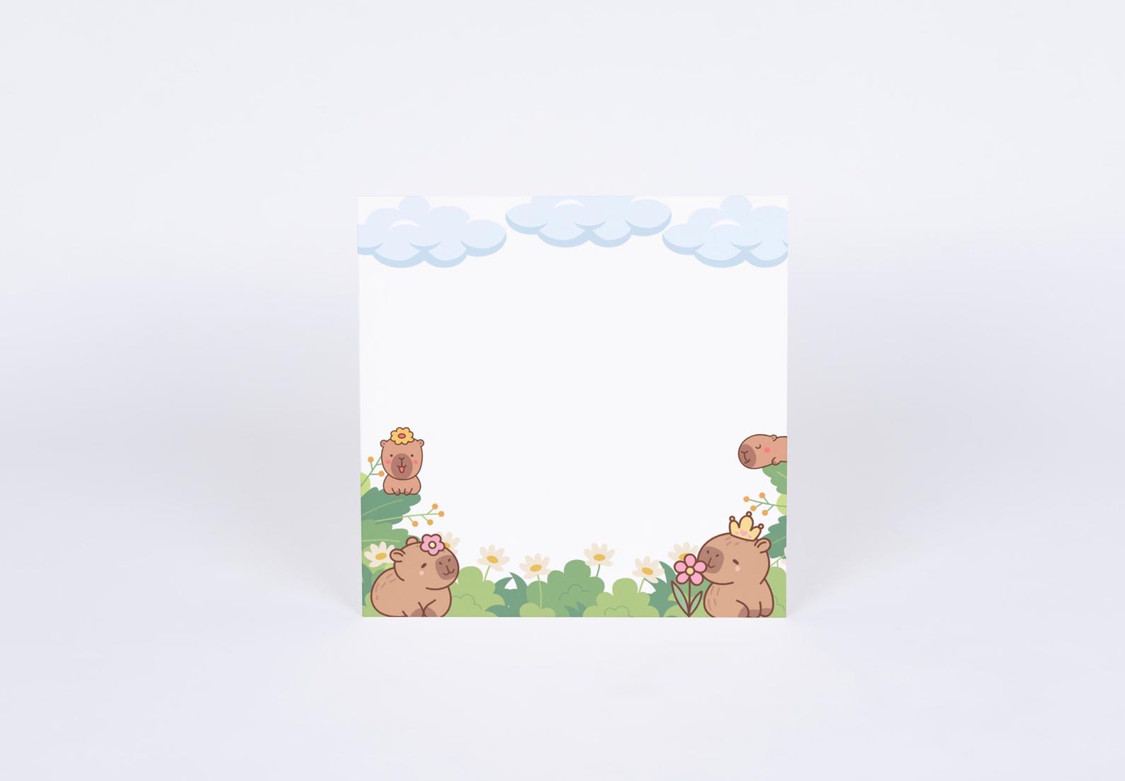 4 Designs Capybara Theme Printable Notepad 3x3 Inch Digital Download ...