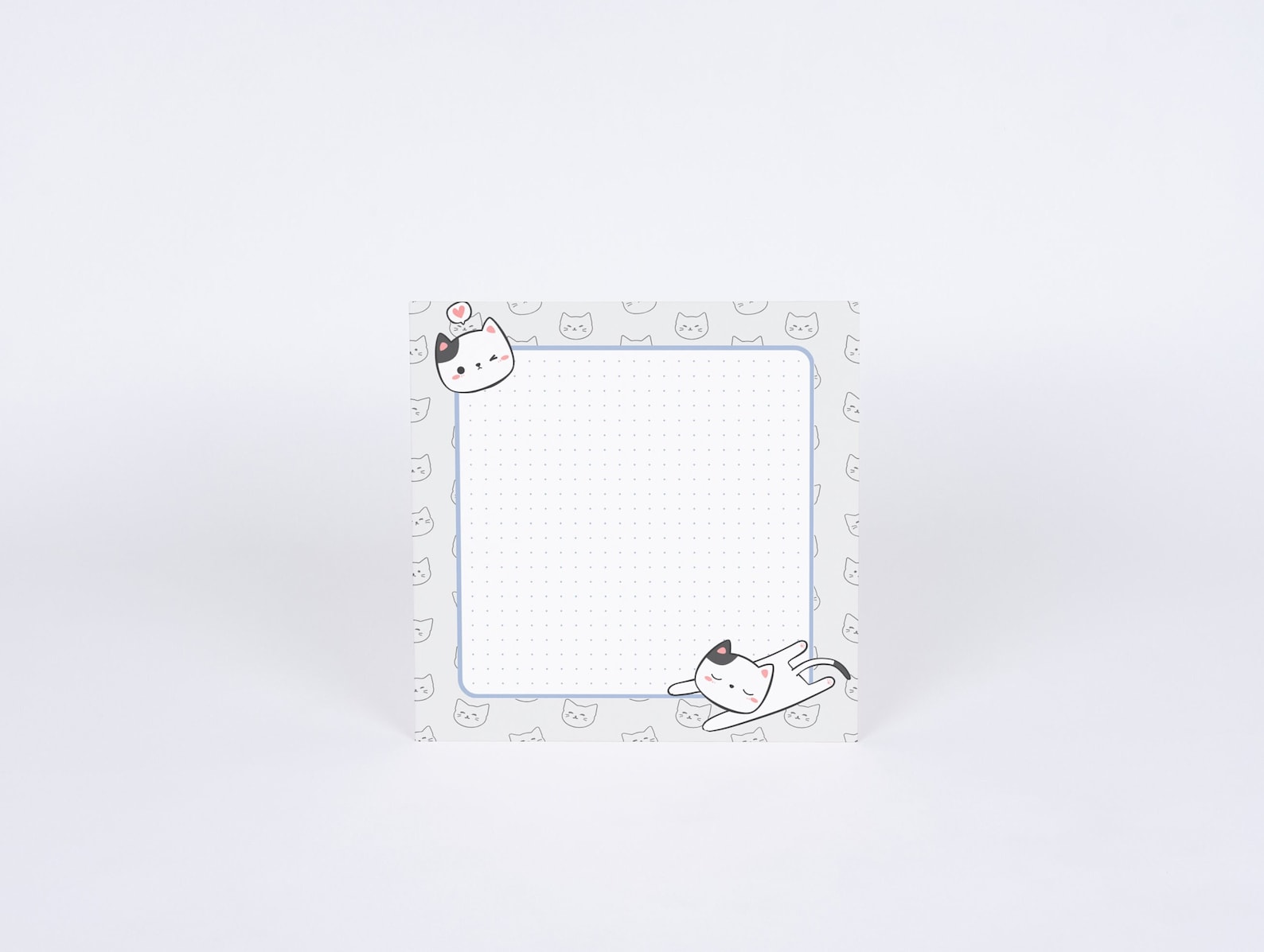 4 Designs Cat Theme Printable Notepad 3x3 Inch Digital Download Memo ...