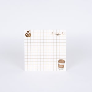 4 Designs Coffee Theme Printable Notepad 3x3 Inch Digital Download Memo ...