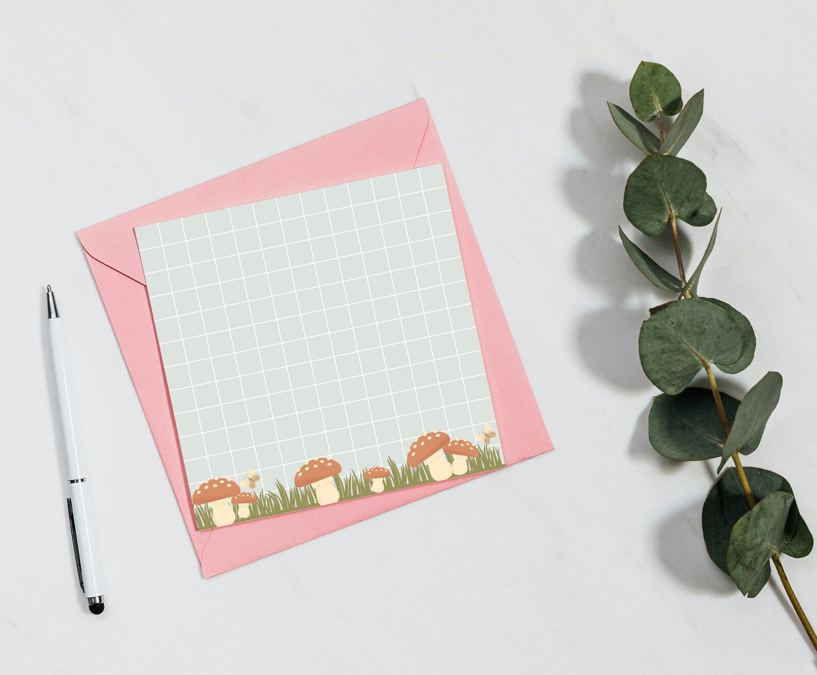 4 Designs Cottage Core Theme Printable Notepad 3x3 Inch Digital ...
