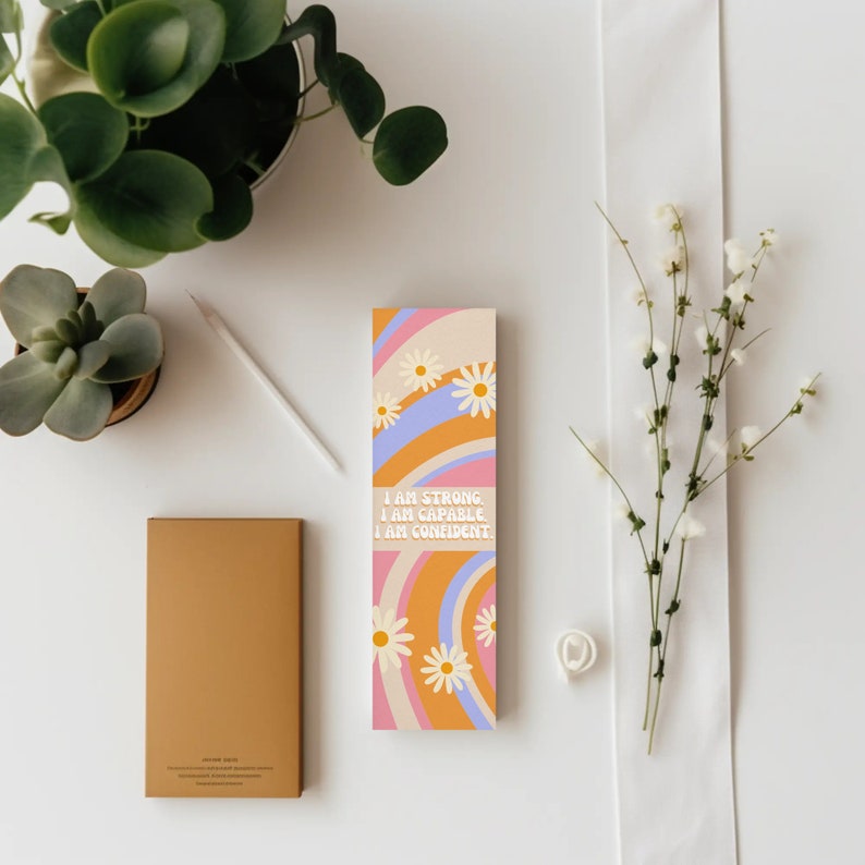 4 Designs Positive Affirmations Printable Bookmark Digital Bookmark ...