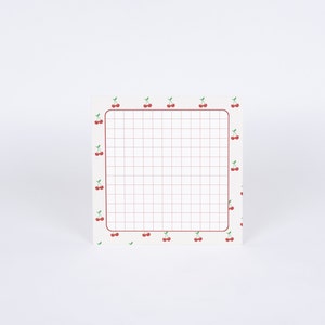 4 Designs Cherry Theme Printable Notepad 3x3 Inch Digital Download Memo ...