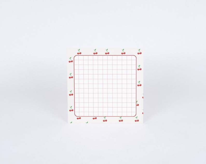 4 Designs Cherry Theme Printable Notepad 3x3 Inch Digital Download Memo ...