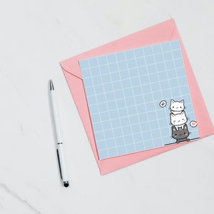 4 Designs Cat Theme Printable Notepad 3x3 Inch Digital Download Memo ...