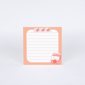 4 Designs Peach Theme Printable Notepad 3x3 Inch Digital Download Memo ...
