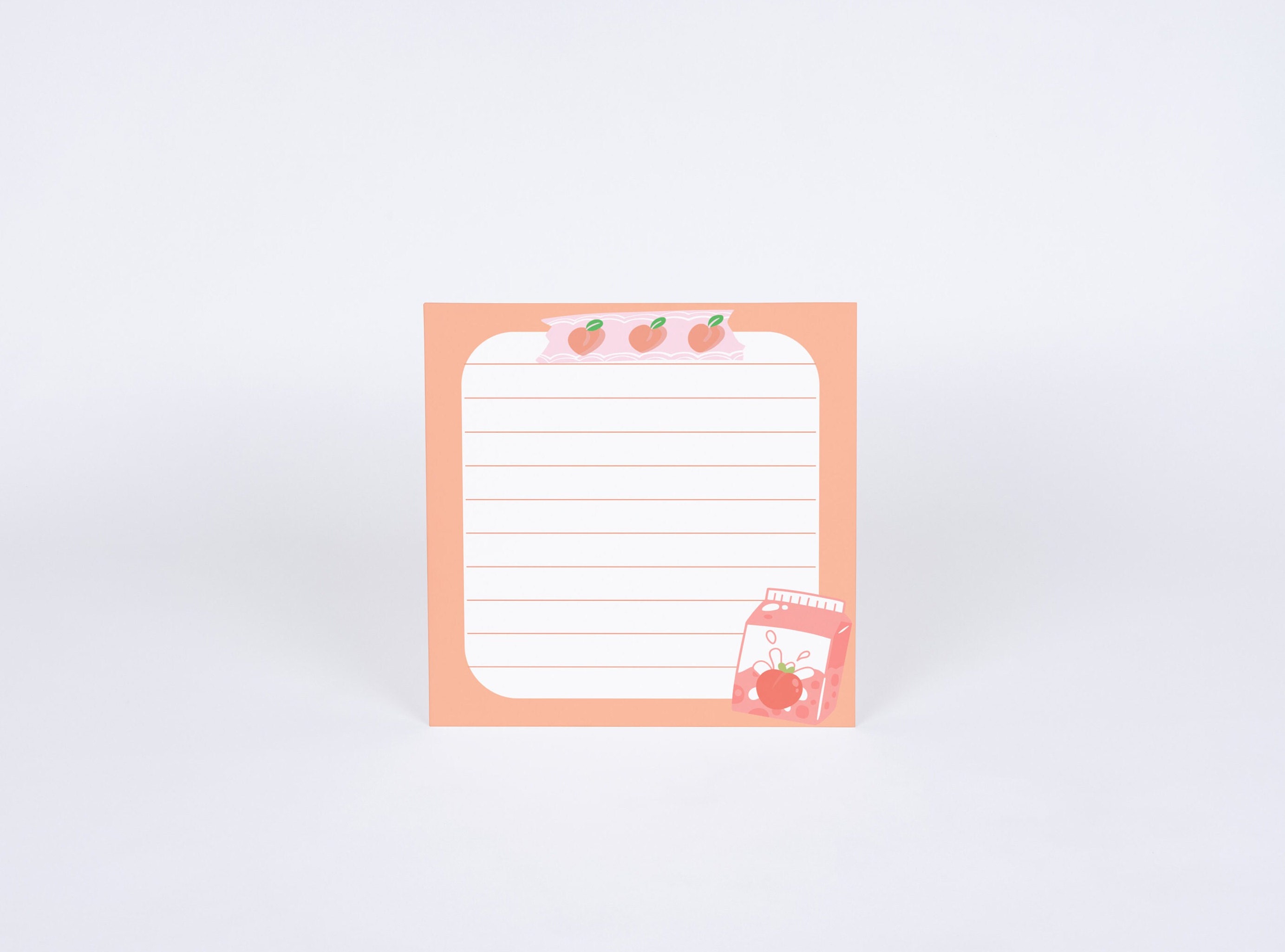4 Designs Peach Theme Printable Notepad 3x3 Inch Digital Download Memo ...