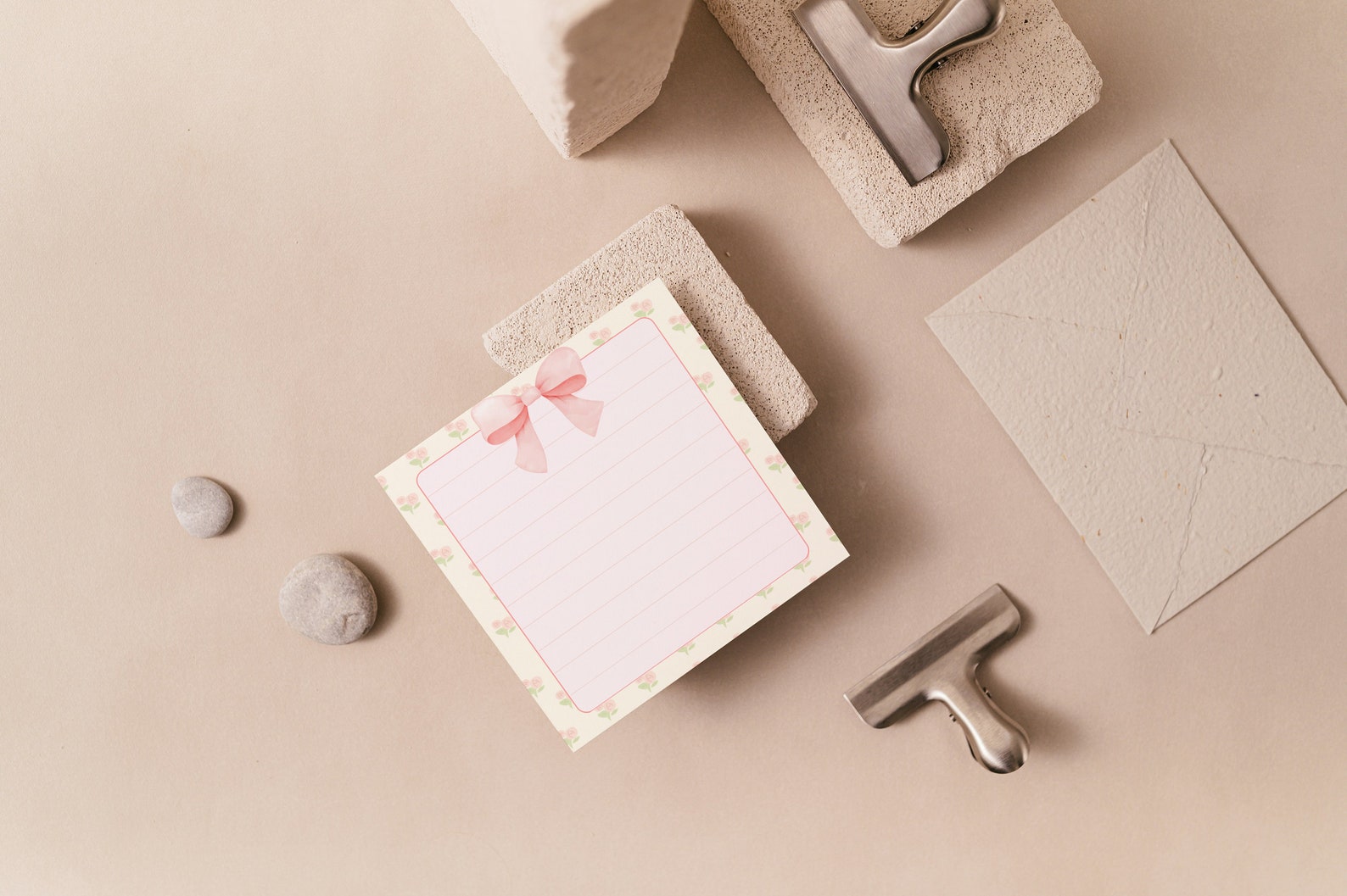 4 Designs Coquette Theme Printable Notepad Cute Stationery Digital Note ...