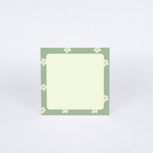 4 Designs Green Theme Printable Notepad 3x3 Inch Digital Download Memo ...