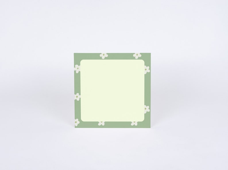 4 Designs Green Theme Printable Notepad 3x3 Inch Digital Download Memo ...