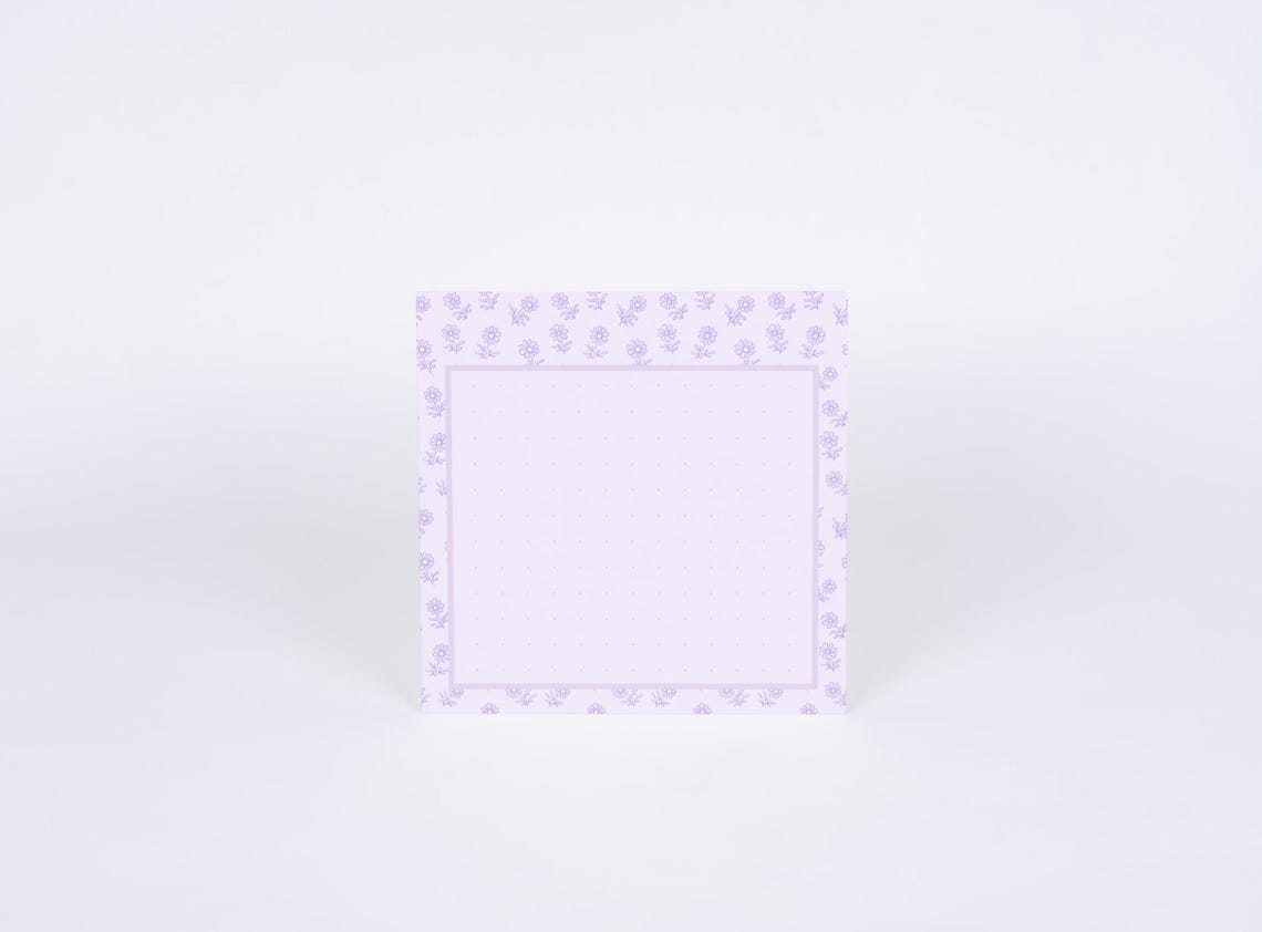 4 Designs Purple Theme Printable Notepad 3x3 Inch Digital Download Memo ...