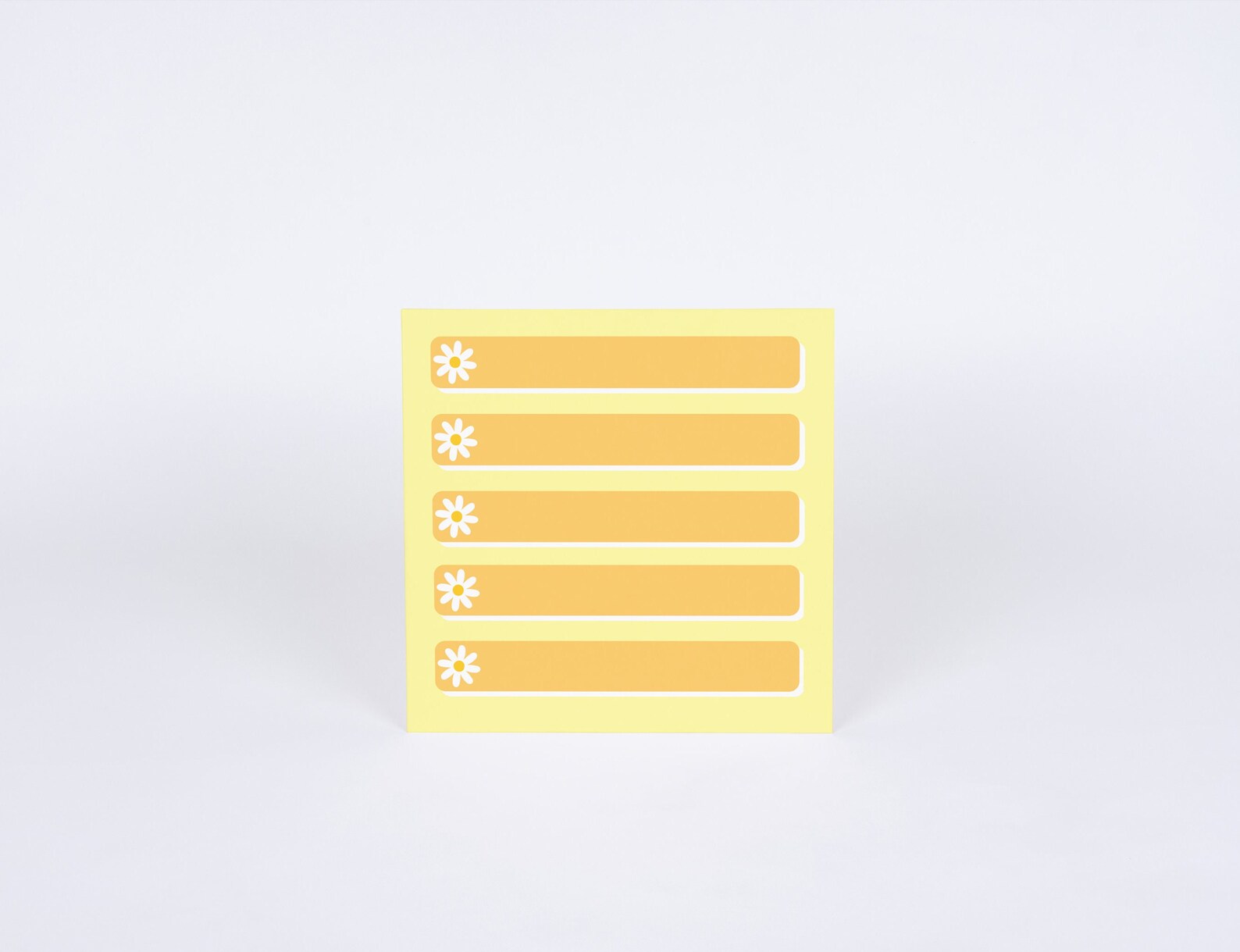 4 Designs Daisy Theme Printable Notepad 3x3 Inch Digital Download Memo ...