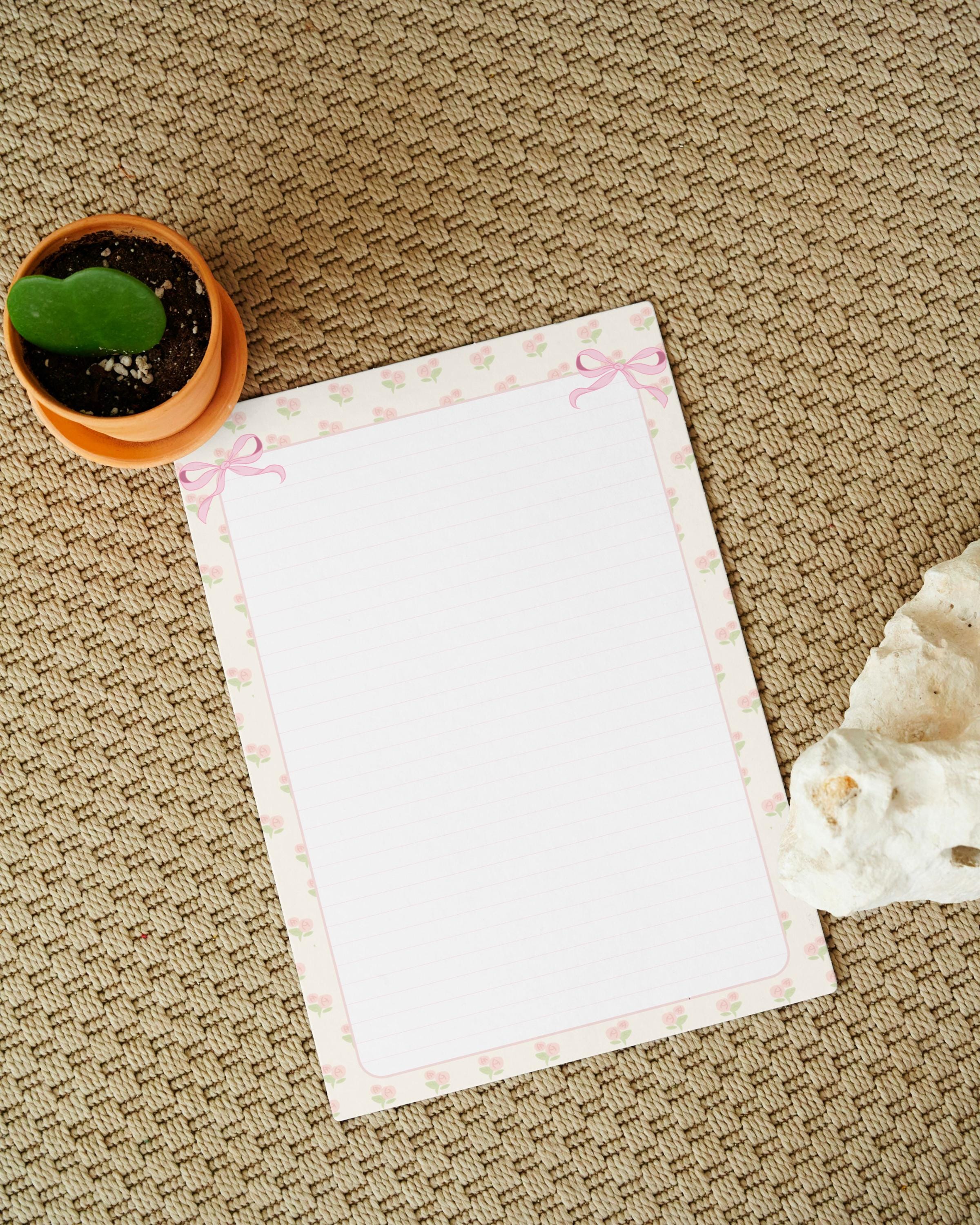 Coquette Printable Writing Paper Set Stationery PDF Digital Letter ...