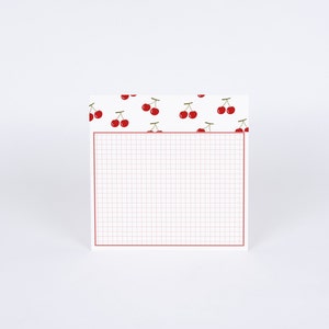 4 Designs Cherry Theme Printable Notepad 3x3 Inch Digital Download Memo ...