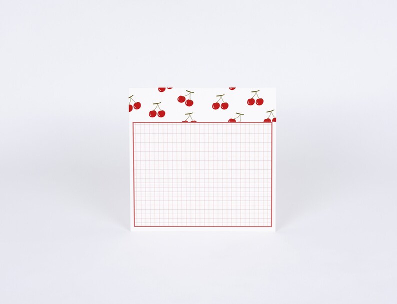 4 Designs Cherry Theme Printable Notepad 3x3 Inch Digital Download Memo ...