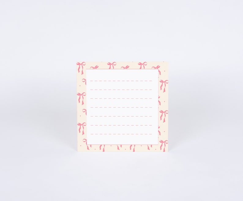 4 Designs Coquette Theme Printable Notepad Cute Stationery Digital Note ...