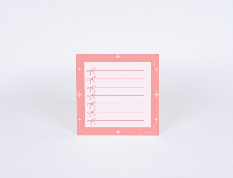 4 Designs Coquette Theme Printable Notepad Cute Stationery Digital Note ...