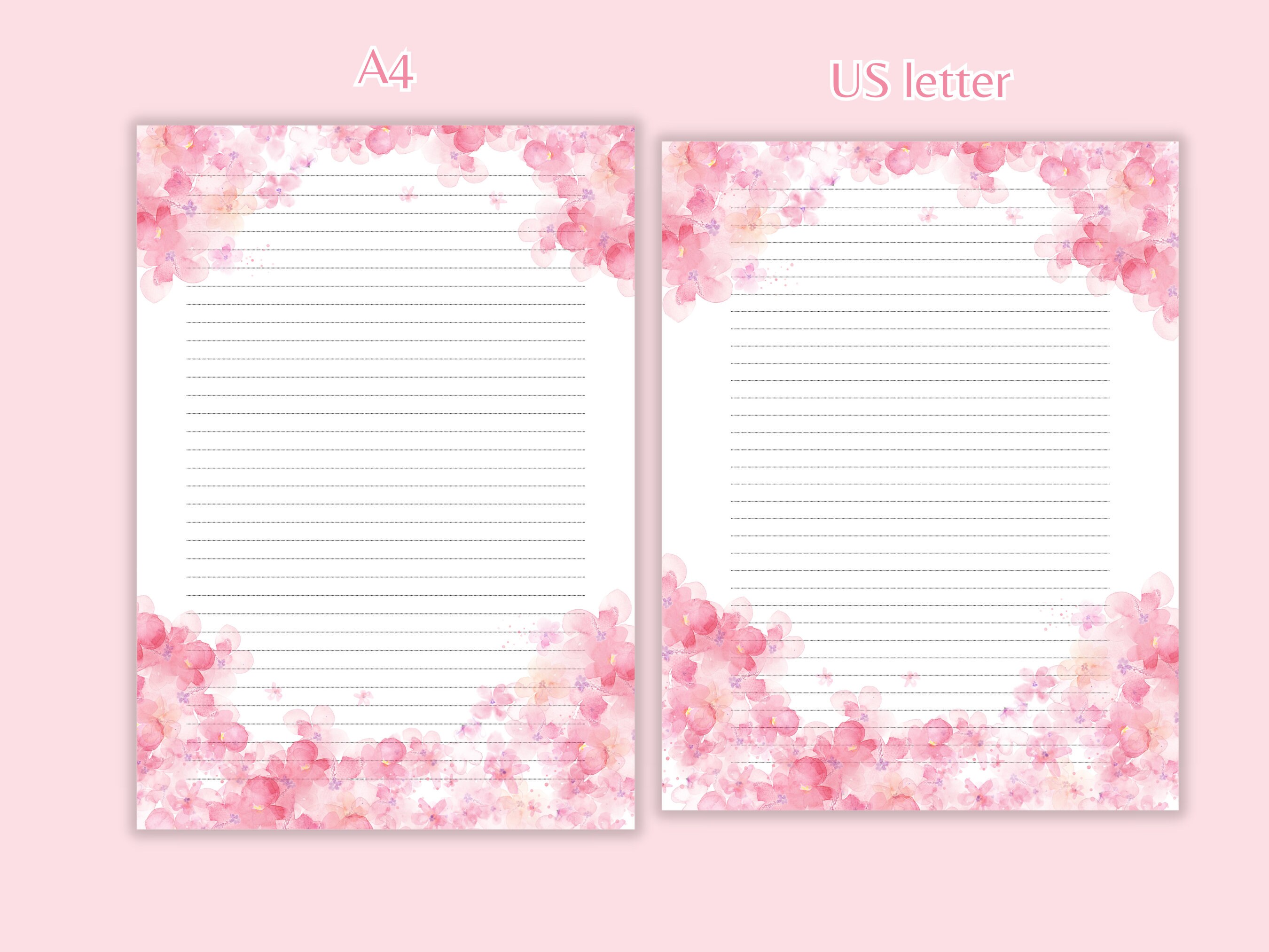 Printable Stationery Paper for Letter Writing Digital Download Set ...
