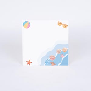4 Designs Beach Theme Printable Notepad 3x3 Inch Digital Download Memo ...