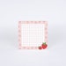 4 Designs Strawberry Theme Printable Notepad 3x3 Inch Digital Download ...