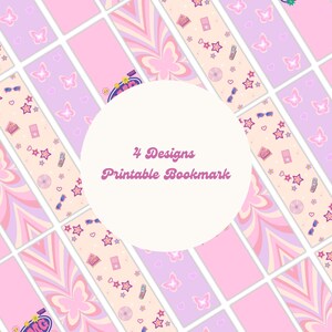 4 Designs Y2K Printable Bookmark Digital Bookmark Download PNG and PDF ...