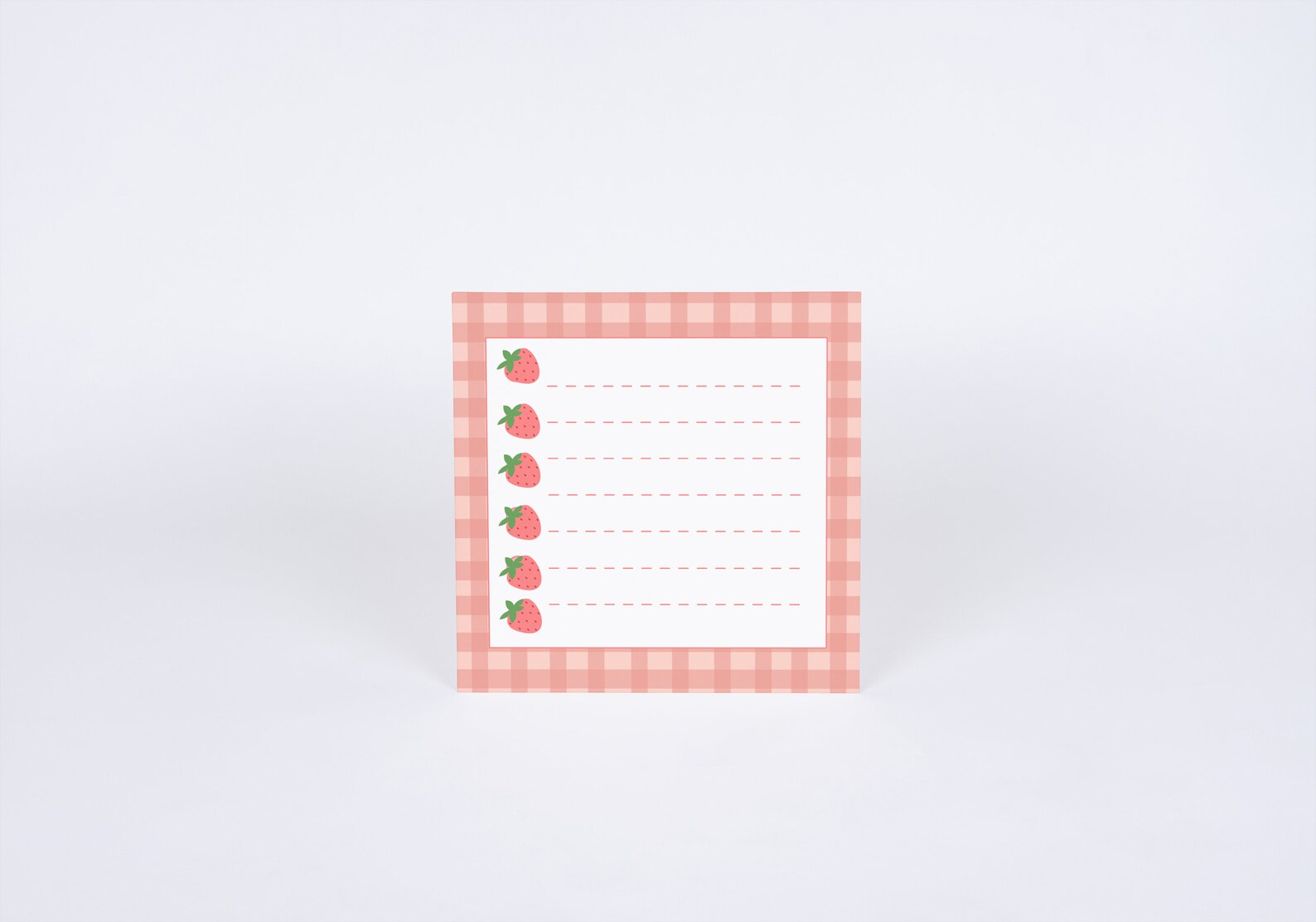4 Designs Strawberry Theme Printable Notepad 3x3 Inch Digital Download ...