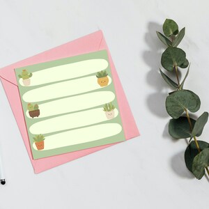4 Designs Green Theme Printable Notepad 3x3 Inch Digital Download Memo ...