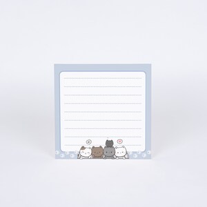 4 Designs Cat Theme Printable Notepad 3x3 Inch Digital Download Memo ...