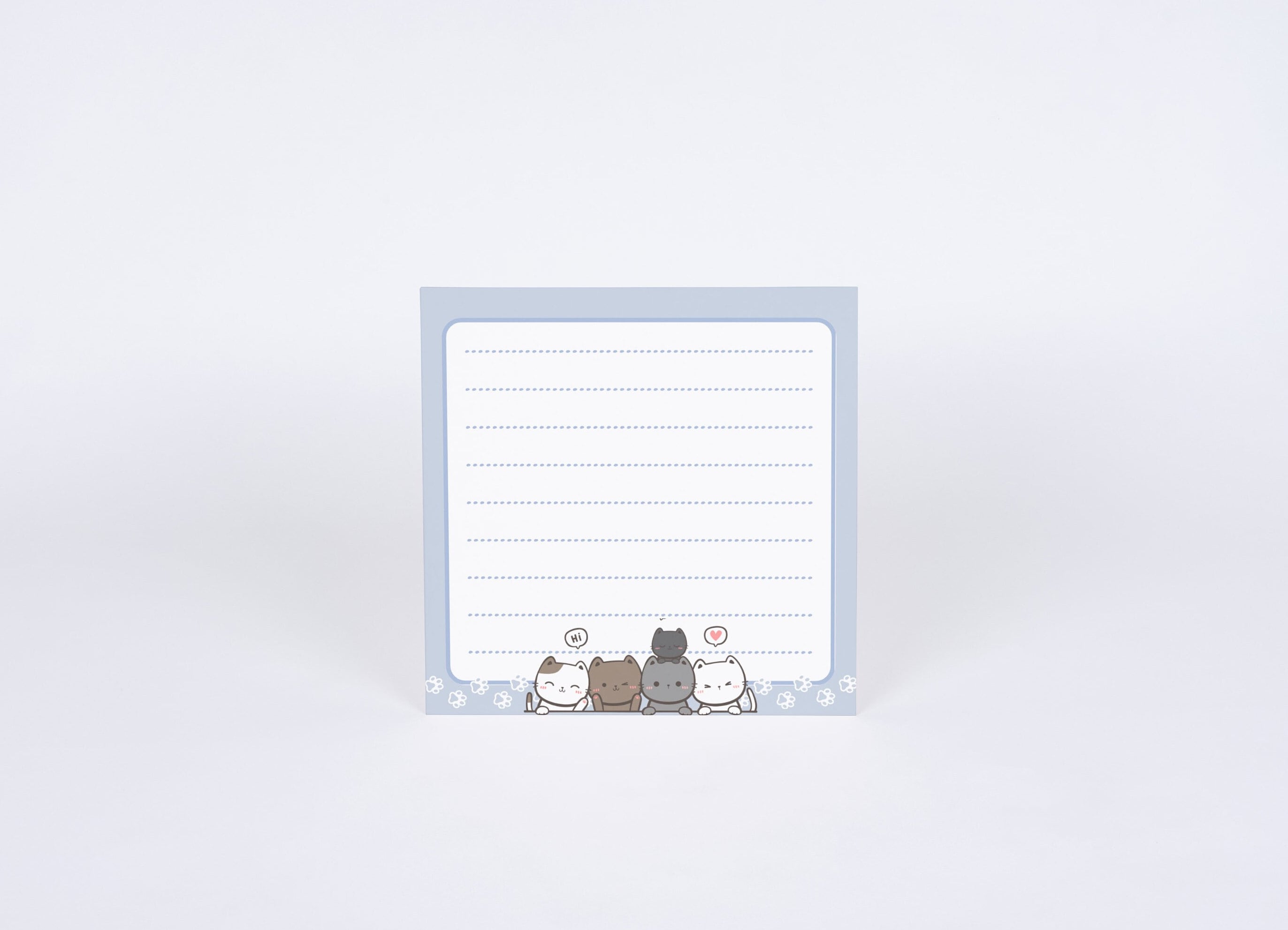 4 Designs Cat Theme Printable Notepad 3x3 Inch Digital Download Memo ...